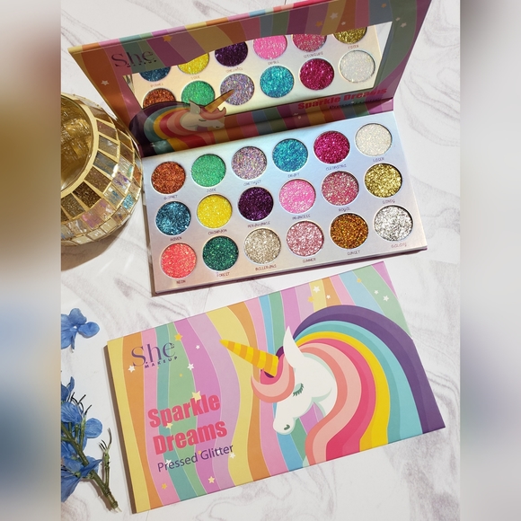 She Makeup | Makeup | Sparkle Dreams Pressed Glitter 8 Color Palette From She Makeup | Poshmark